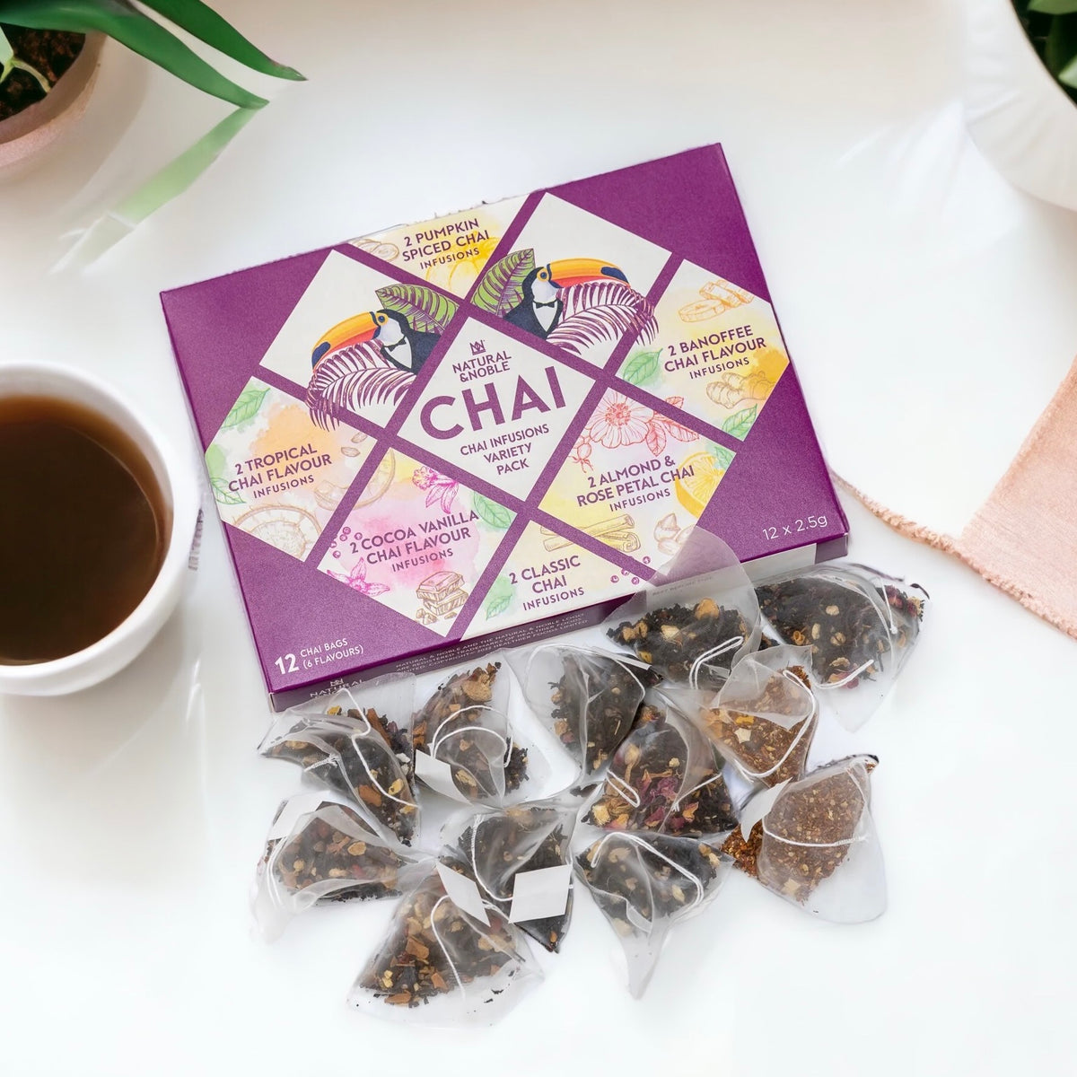 Flavoured chai variety gift box. 12 flavoured chai tea bags – Natural ...