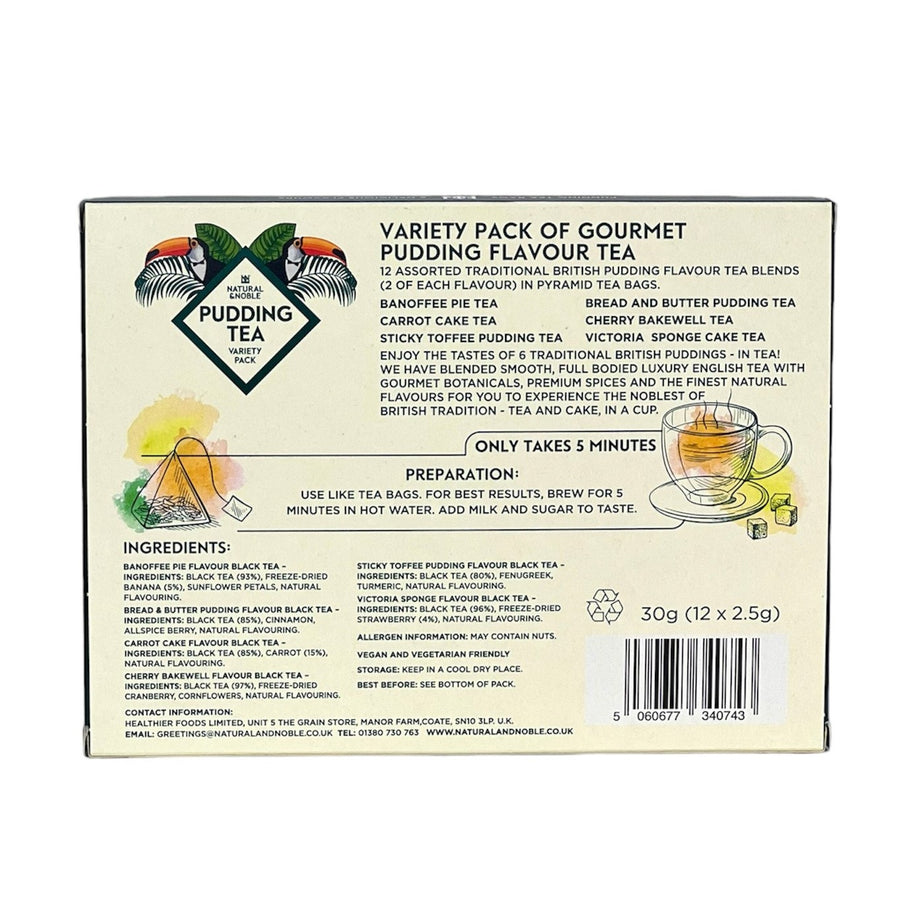 Pudding Tea Variety Pack (12 Bags) | Treat Tea Gift – Natural & Noble ...